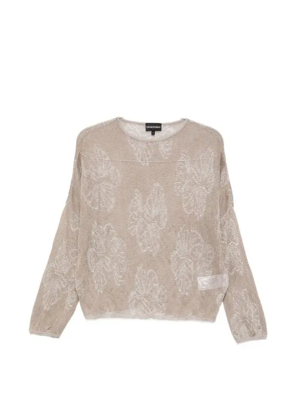 Emporio Armani Embroidered Crewneck Sweater - Silver