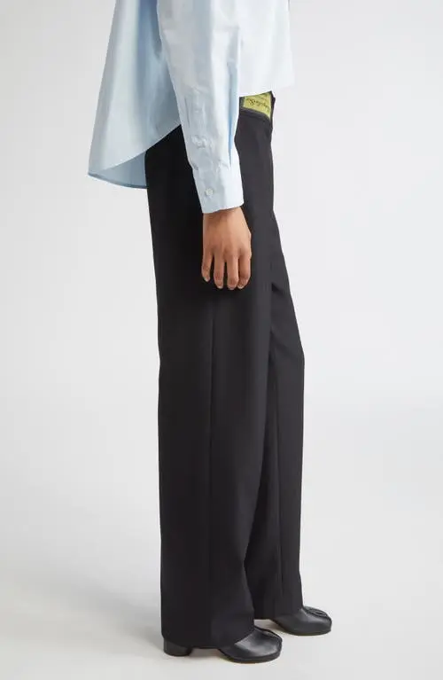 MAISON MARGIELA Waistband Stretch Gabardine Straight Leg Pants