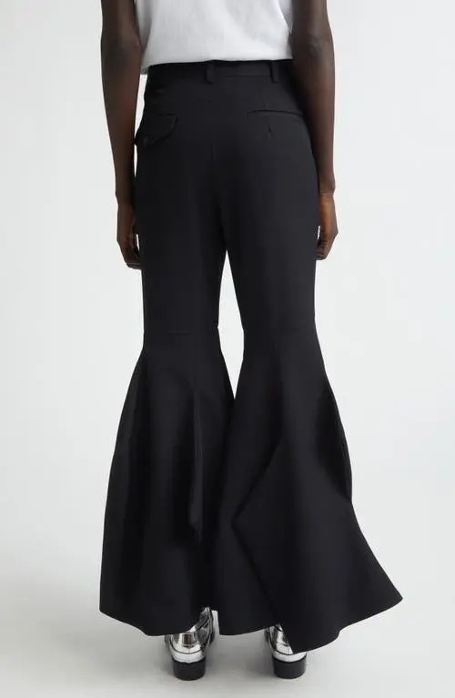 Comme Des Garçons Paneled Wool Gabardine Flare Leg Pants