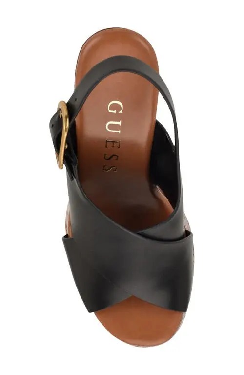 Guess Yarisel Platform Wedge Sandal - Black