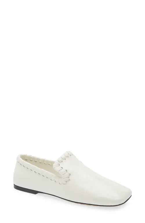 Bottega Veneta Sabato Square-toe Slipper Loafer - Alabaster