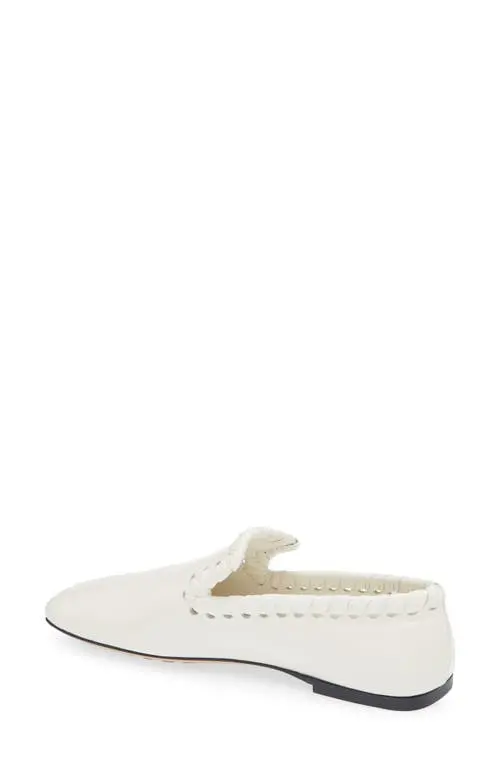 Bottega Veneta Sabato Square-toe Slipper Loafer - Alabaster