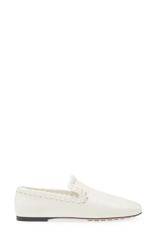 Bottega Veneta Sabato Square-toe Slipper Loafer - Alabaster