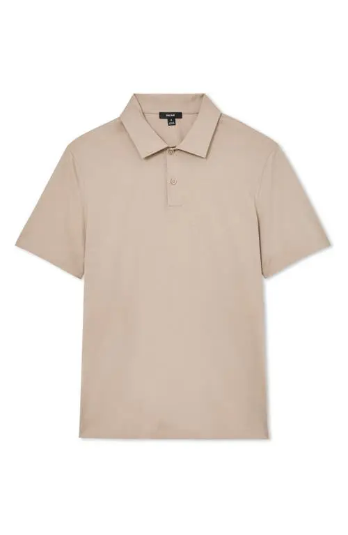 REISS Earl Solid Cotton Polo - Sand