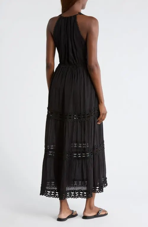 Elan Cutout Trim Sleeveless Maxi Dress - Black