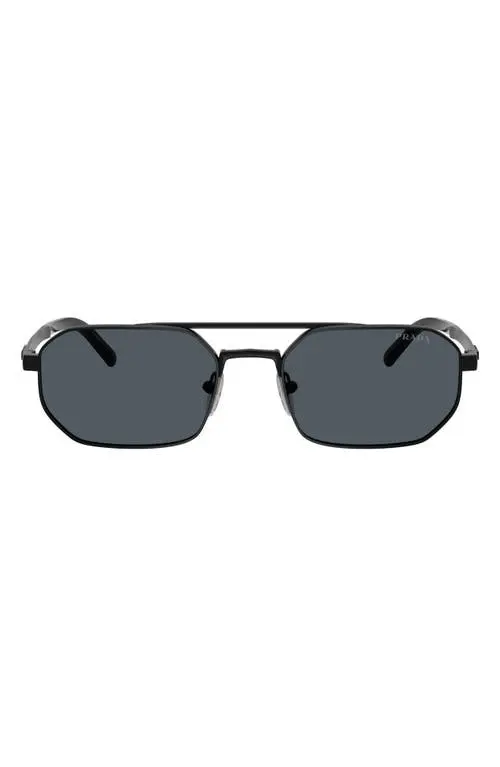 Prada 55mm Irregular Sunglasses - Satin Black/dark Grey