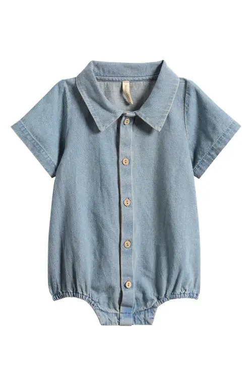 QUINCY MAE Matteo Cotton Romper - Chambray