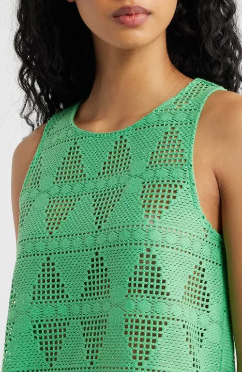 ICHI Open Stitch Sleeveless Top