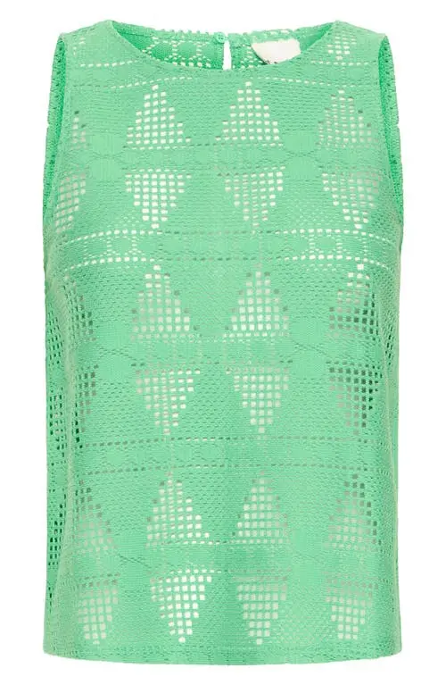 ICHI Open Stitch Sleeveless Top