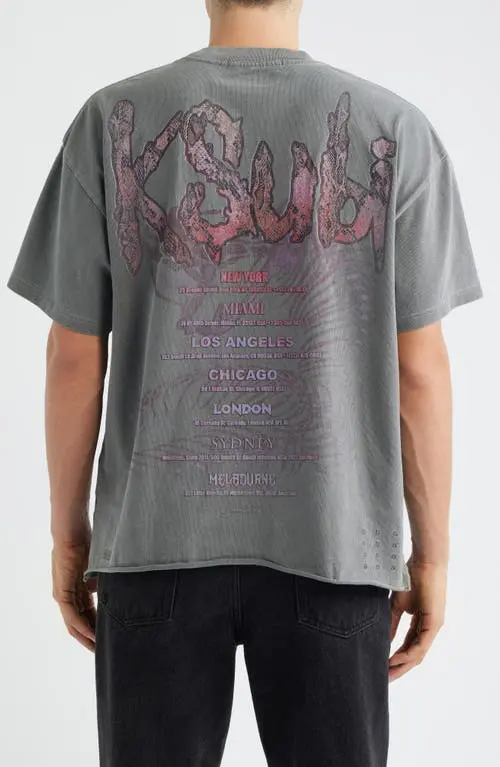 Ksubi Knotted Ekcess Oversize Graphic T-shirt - Charcoal