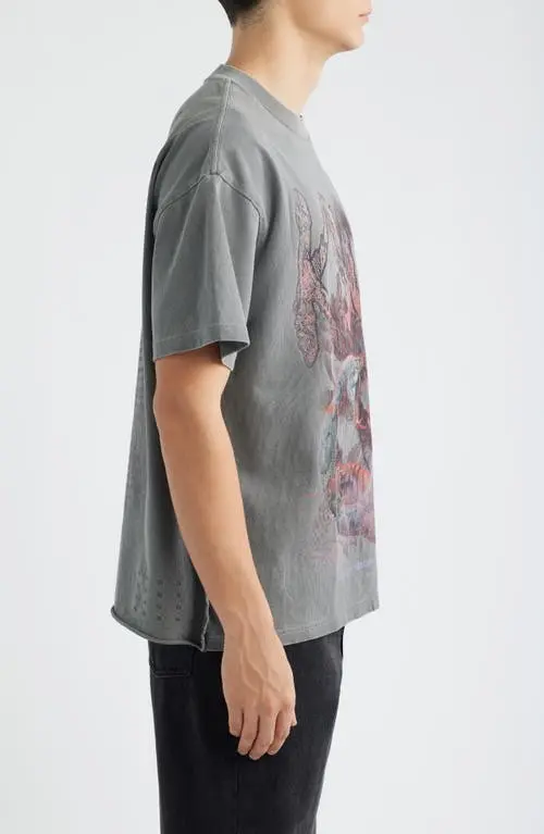 Ksubi Knotted Ekcess Oversize Graphic T-shirt - Charcoal