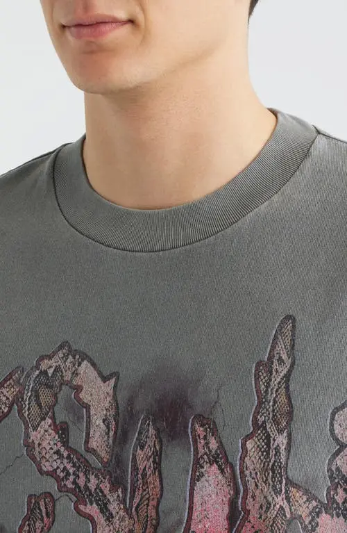 Ksubi Knotted Ekcess Oversize Graphic T-shirt - Charcoal