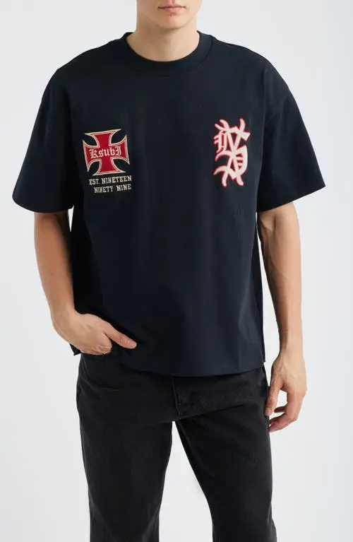 Ksubi League Ekcess Oversize Graphic T-shirt - Black