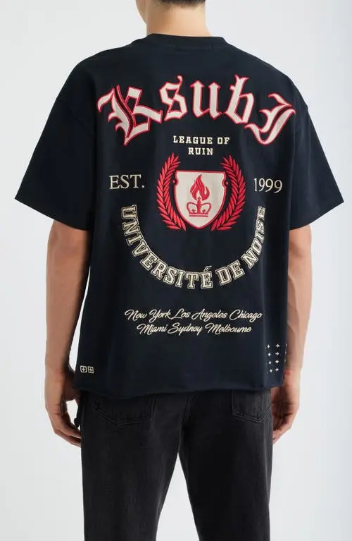 Ksubi League Ekcess Oversize Graphic T-shirt - Black