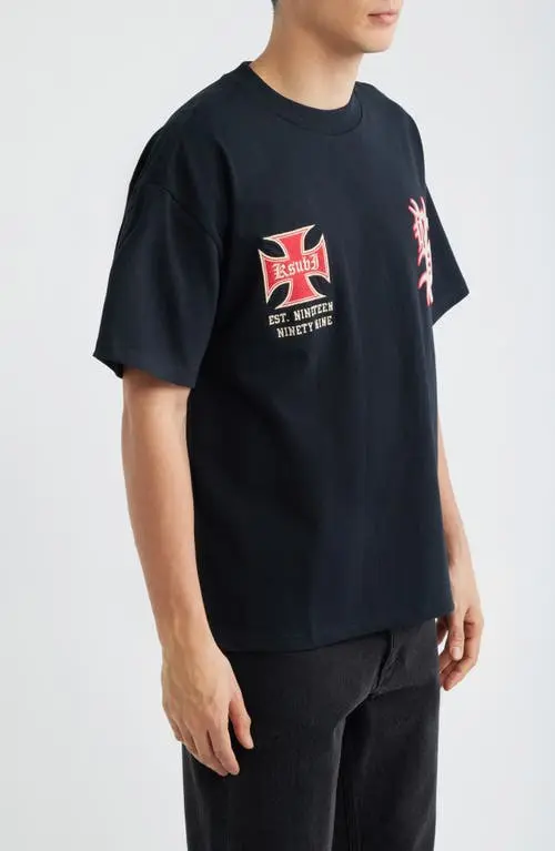 Ksubi League Ekcess Oversize Graphic T-shirt - Black