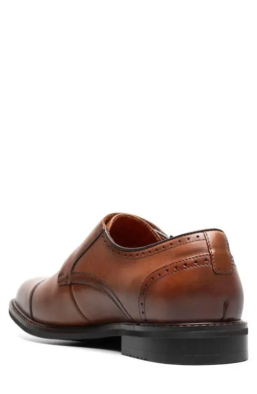 STACY ADAMS Boswell Double Monk Strap Shoe - Brandy