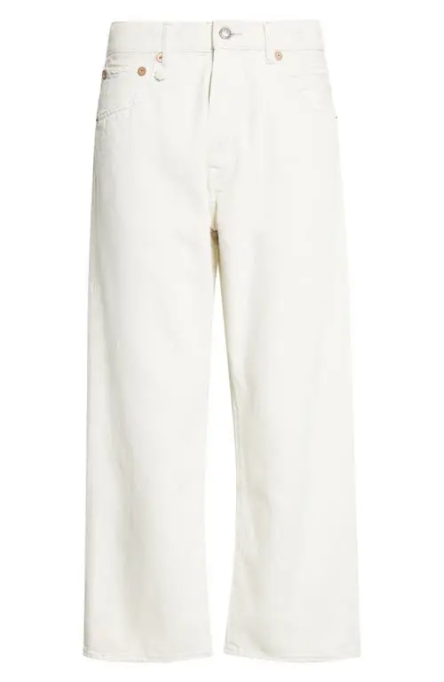 R13 X-bf Crossover Wide Leg Jeans - Holden White Selvedge
