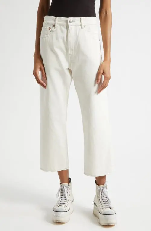 R13 X-bf Crossover Wide Leg Jeans - Holden White Selvedge