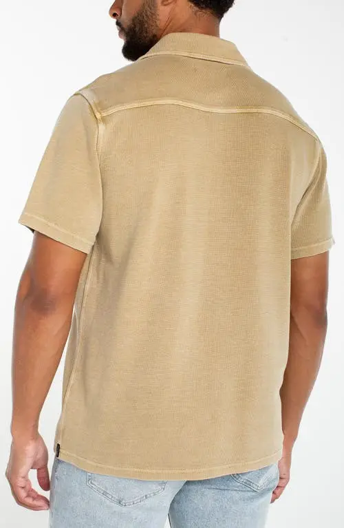 LIVERPOOL Short Sleeve Piqué Knit Button-up Shirt - Rye
