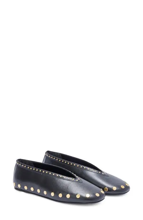 GANNI Jenny Studded Ballet Flat - Black