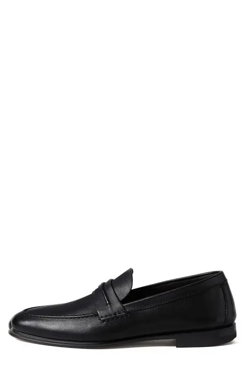 Zegna Natural Grain Leather Driving Loafer - Black