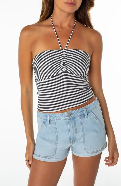 Roxy Windspun Stripe Cotton Blend Halter Top - Phantom