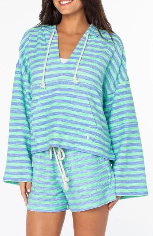 Roxy Rich Coast Stripe Hooded Sweatshirt - Spring Bud