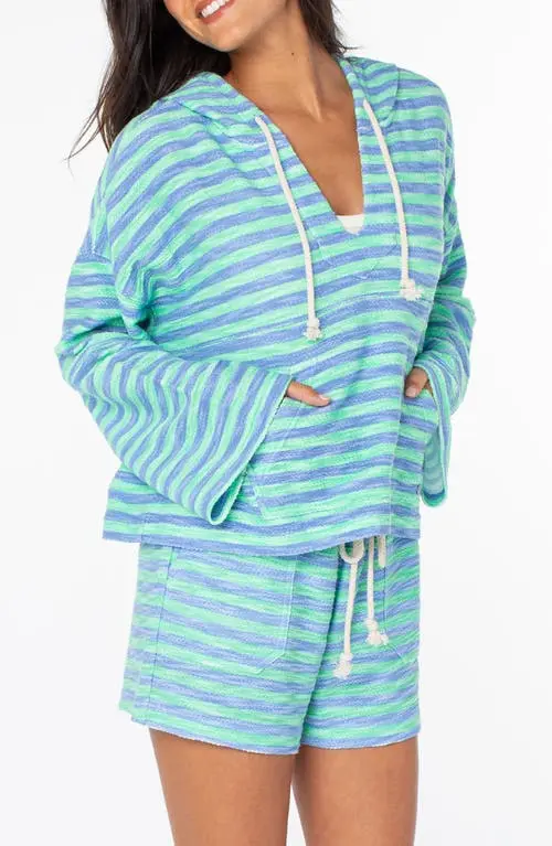 Roxy Rich Coast Stripe Hooded Sweatshirt - Spring Bud