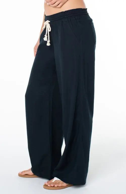 Roxy Oceanside Wide Leg Linen Blend Drawstring Pants