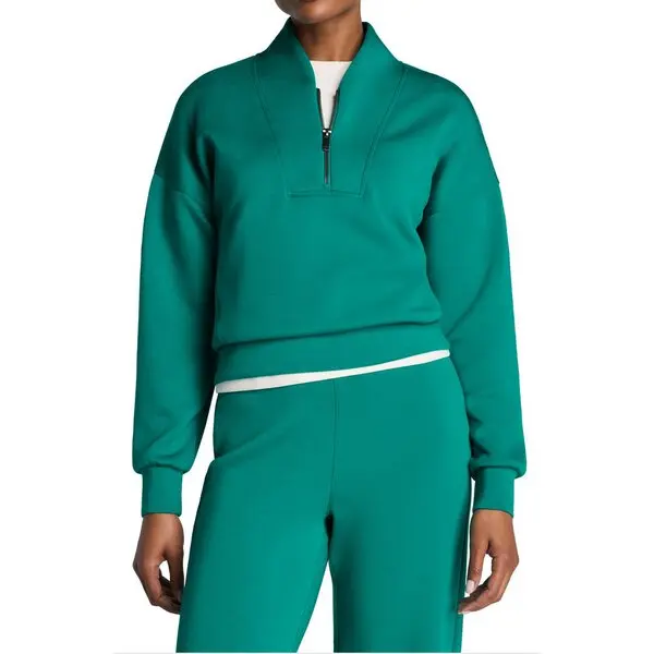 Spanx Airessentials Shawl Collar Quarter Zip Sweatshirt - Jade