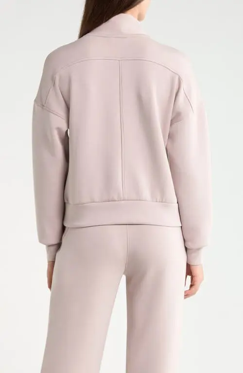 Spanx Airessentials Shawl Collar Quarter Zip Sweatshirt - Mushroom