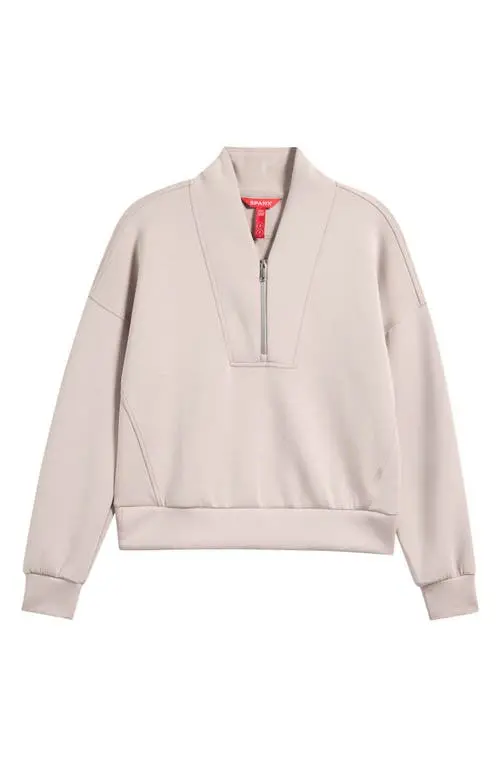 Spanx Airessentials Shawl Collar Quarter Zip Sweatshirt - Mushroom
