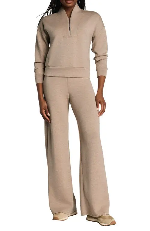 Spanx Airessentials Shawl Collar Half Zip Pullover - Dune Heather