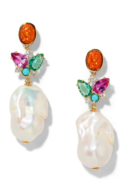 Nadri Frieda Cubic Zirconia & Freshwater Pearl Drop Earrings
