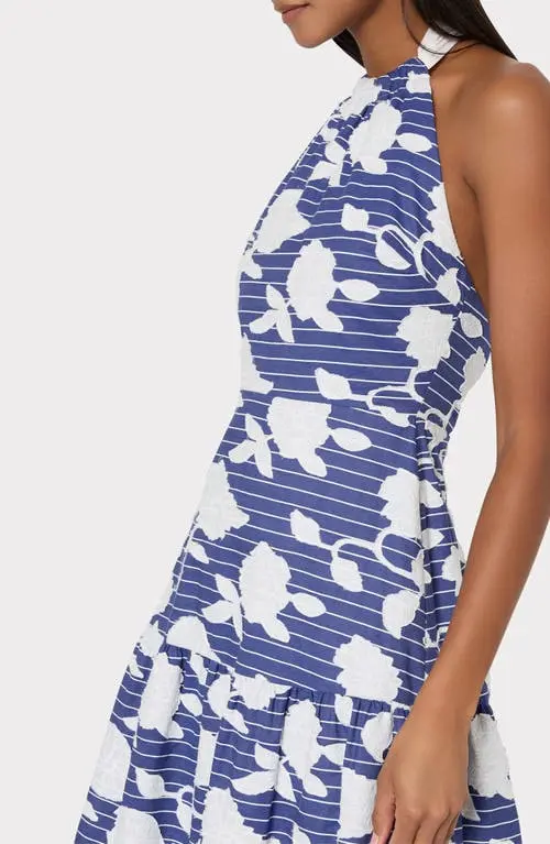 MILLY Hayden Floral Embroidered Halter Midi Dress