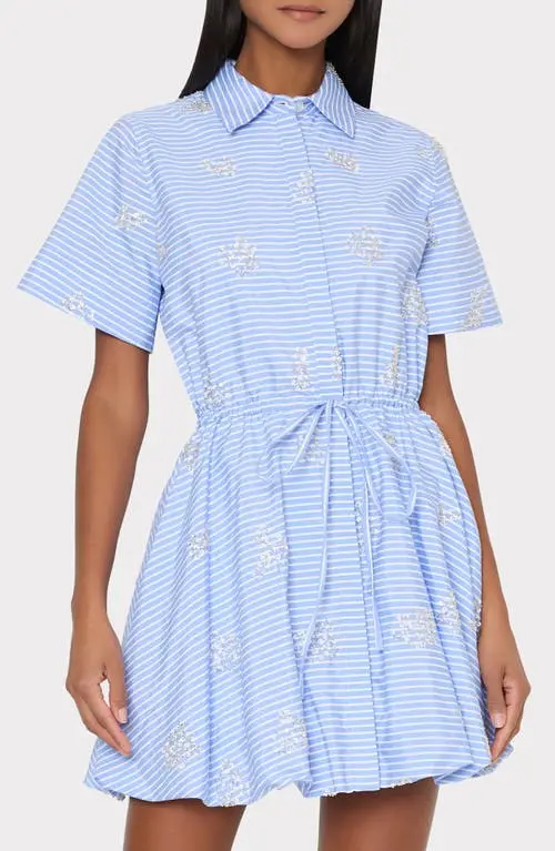MILLY Willa Stripe Sequin Embellished Mini Dress