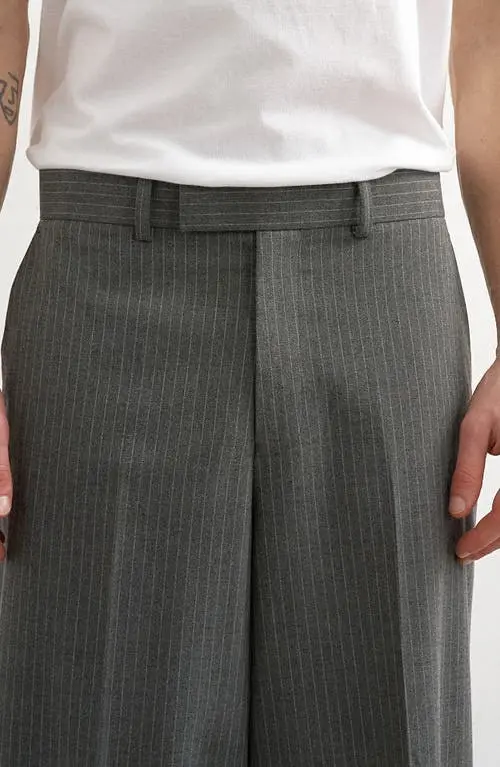 Topman Pinstripe Straight Leg Trousers
