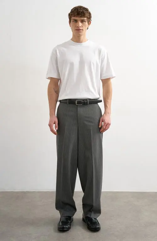 Topman Pinstripe Straight Leg Trousers