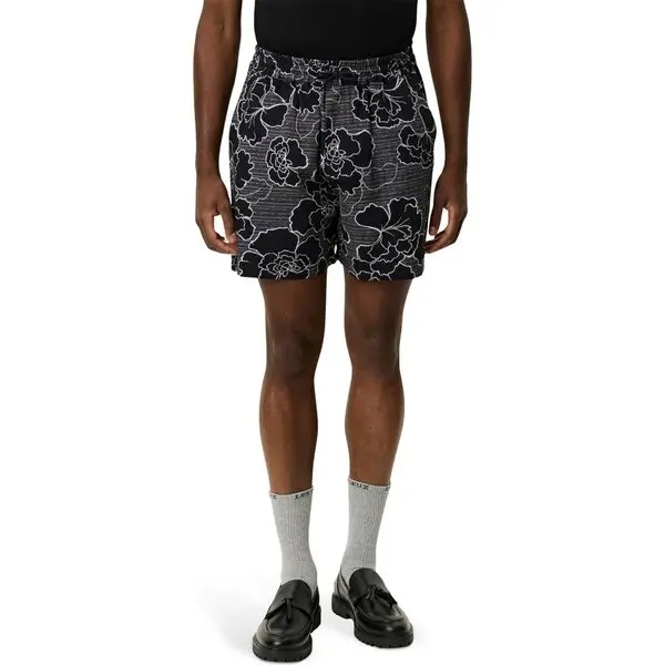 LES DEUX Charlie Poppy Pattern Knit Drawstring Shorts