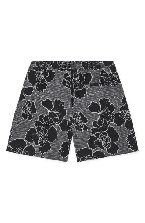 LES DEUX Charlie Poppy Pattern Knit Drawstring Shorts