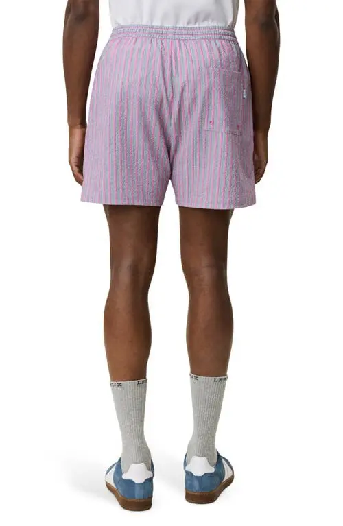 LES DEUX Stripe Seersucker Swim Shorts