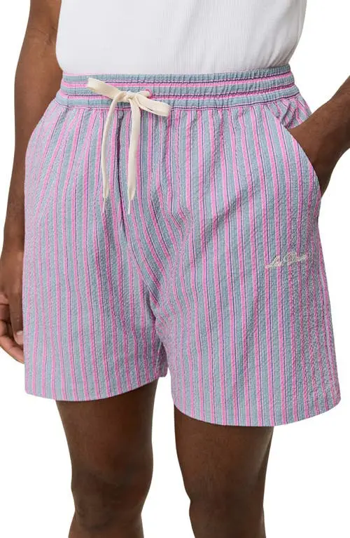 LES DEUX Stripe Seersucker Swim Shorts
