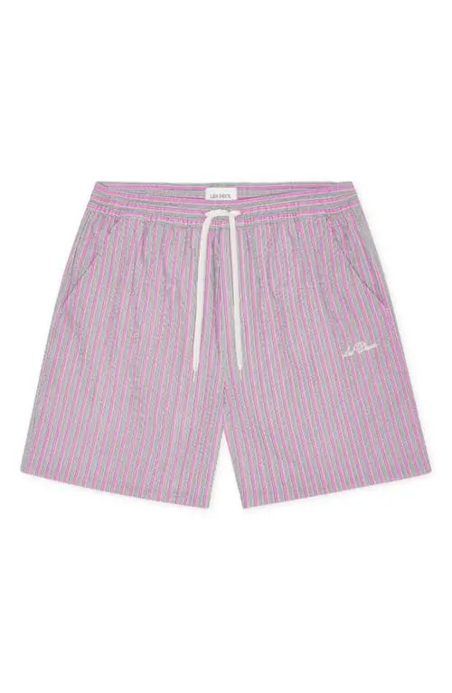 LES DEUX Stripe Seersucker Swim Shorts