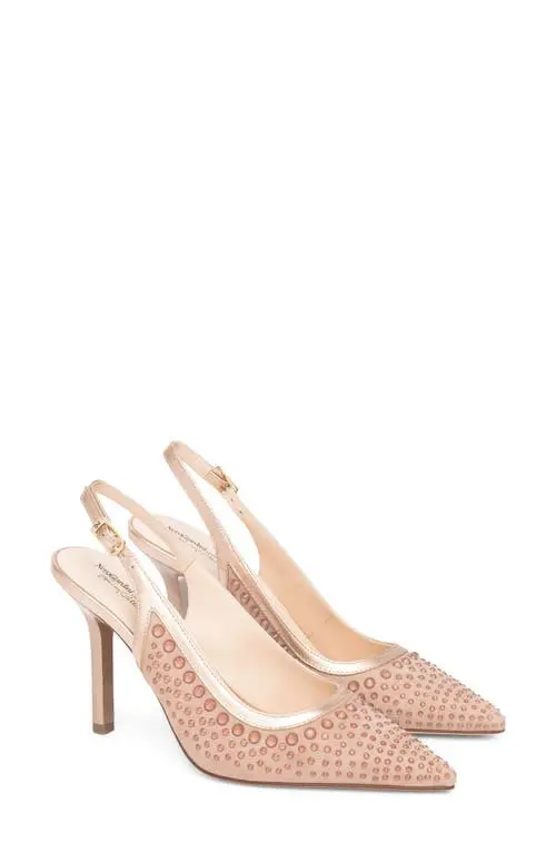 NEROGIARDINI Embellished Slingback Pointed Toe Pump - Rose