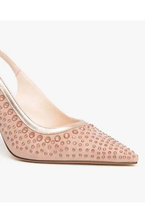 NEROGIARDINI Embellished Slingback Pointed Toe Pump - Rose