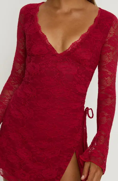 Princess Polly Airaella Long Sleeve Lace Mini Dress