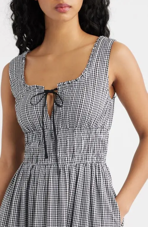 Rails Jordie Gingham Sleeveless Maxi Dress - Black Gingham