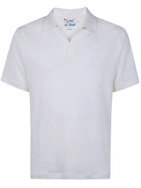 MC2 SAINT BARTH Linen Polo Shirt - White
