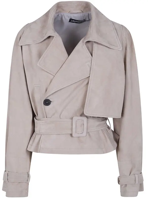 DRHOPE Suede Mini Trench - Brown