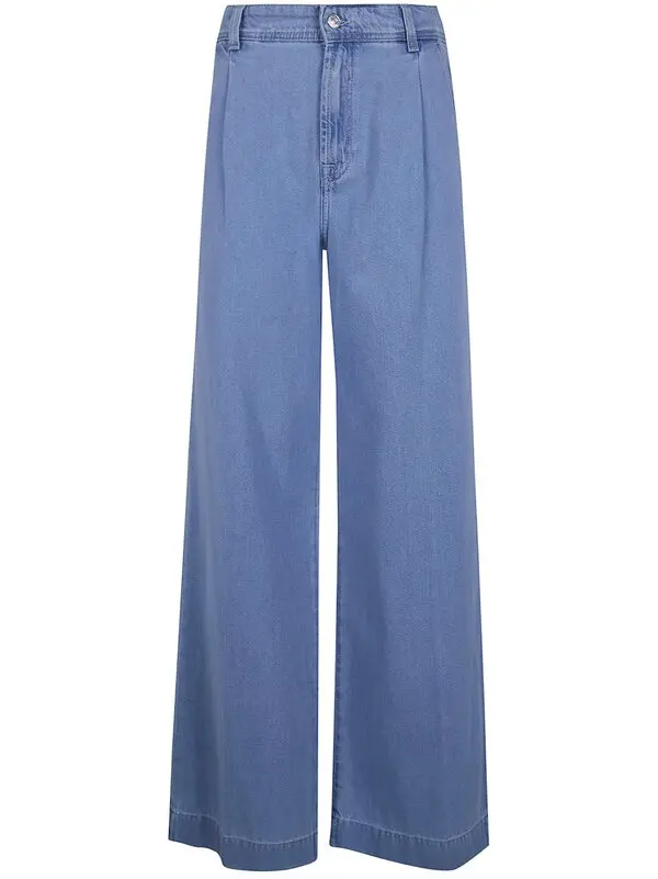 Seven For All Mankind Seaplated Pinces Wide Leg Jeans - Blue